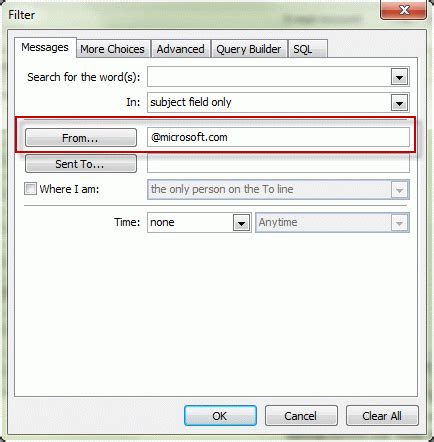 Using Microsoft Outlook S Advanced Filters Outlook Tips