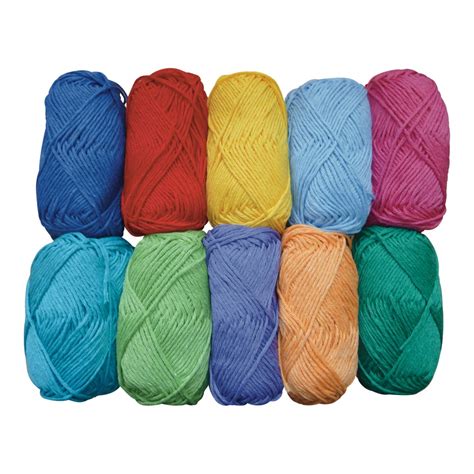 Coloured Craft Cotton Assorted 10x50g Textiles Tts