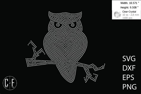 Owl On A Tree Rhinestone Template Graphic By Campusoffashion Creative Fabrica