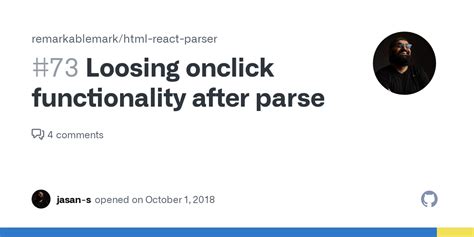 loosing onclick functionality after parse · issue 73 · remarkablemark