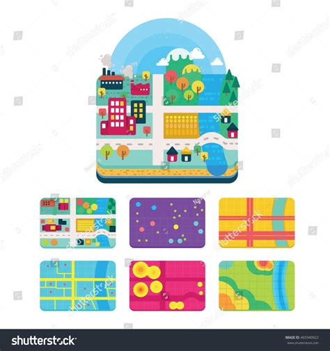 Vector Illustration Gis Spatial Data Layers Stock Vector Royalty Free