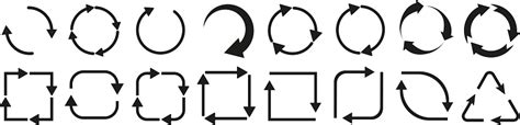 Set Of Round Arrows Refresh Reload And Process Recycle Icon Stock