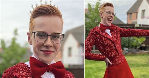 Boy Wears Red Ballgown And Make Up To Prom Even His Teachers Cry As He