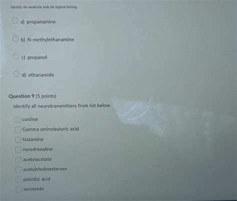 Solved Identify The Molecule With The Highest Boiling A