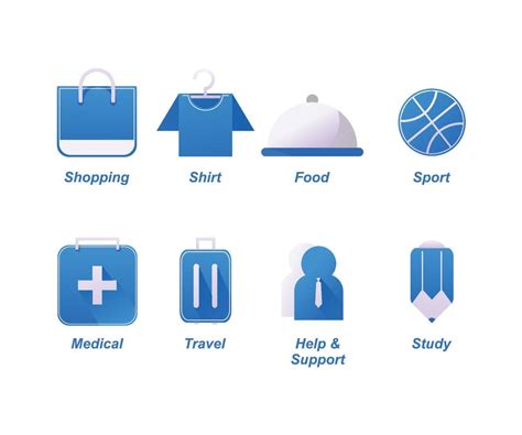 Set Of Icons For Web Flat Design 7711522 Vector Art At Vecteezy