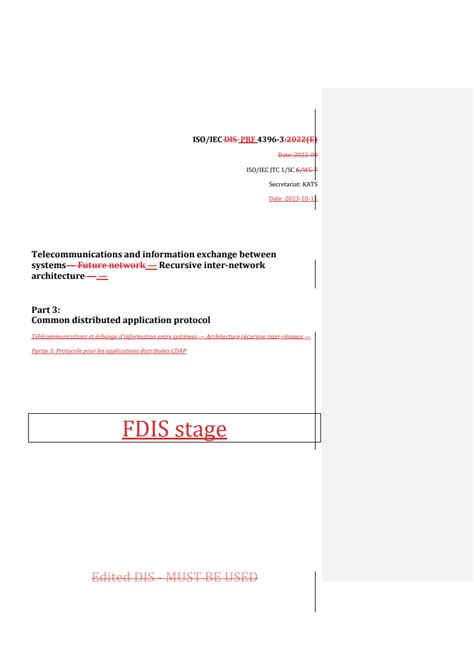 ISO IEC PRF 4396 3 Telecommunications And Information Exchange Between Systems Recursive