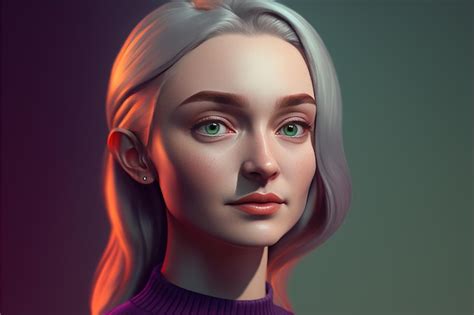 Premium Ai Image Portrait Of Happy Caucasian Woman With Gray Hair