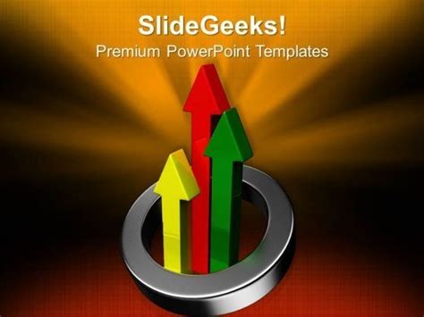 Three Arrows In Metallic Circle Business PowerPoint Templates Ppt Backgrounds For Slides