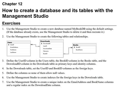 Solved Chapter 12 How To Create A Database And Its Tables Chegg Com