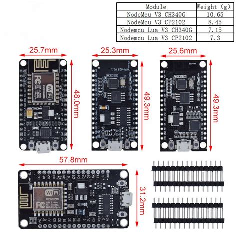 Mô đun Không Dây Esp8266 Type C Usb Micro Usb Ch340 Cp2102 Ch9102x