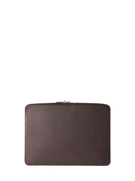 DOCUMENT CASE Pouch Bag In Dark Brown Calfskin Leather TSATSAS