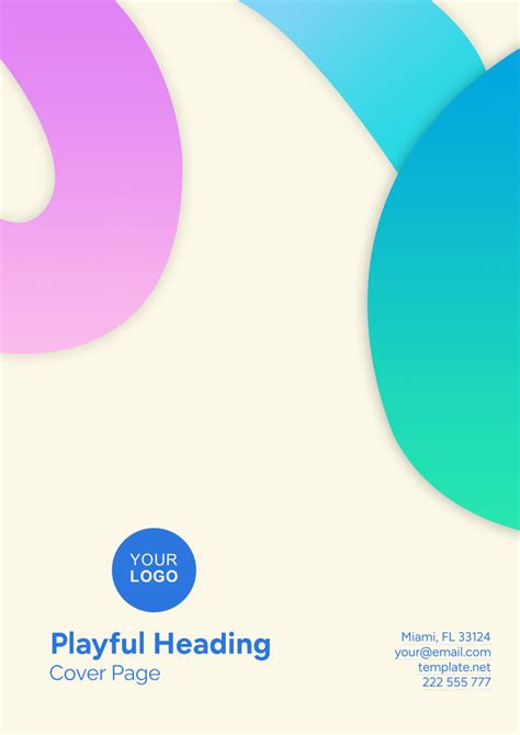 Playful Heading Cover Page Template Edit Online And Download Example