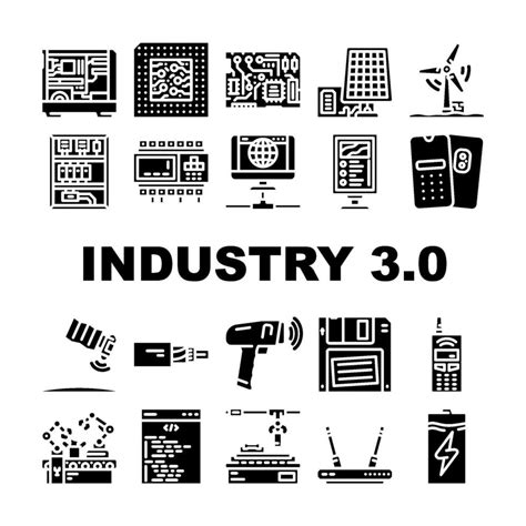 Industry Automation Robotics Icons Set Vector Art At Vecteezy