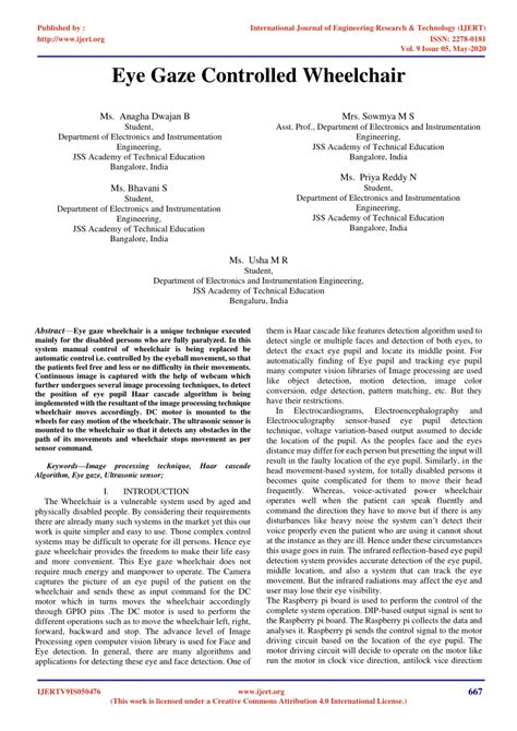 Pdf Eye Gaze Controlled Wheelchair