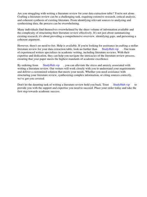 Data Extraction Table Literature Review Pdf Systematic Review