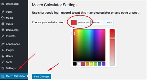 Macro Calculator Documentation WordPress Calculators