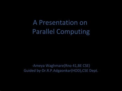 Highperformance Computing Ppt