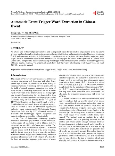 pdf automatic event trigger word extraction in chinese event