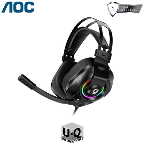 Aoc Axgon Axgh V Immersive Gaming Headset Comfortable Design Rgb Lighting Noise Cancelling