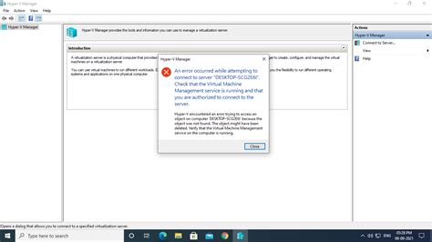 Hyper V Virtual Machine Management Not Enough Memory Resources Are Available To Complete This