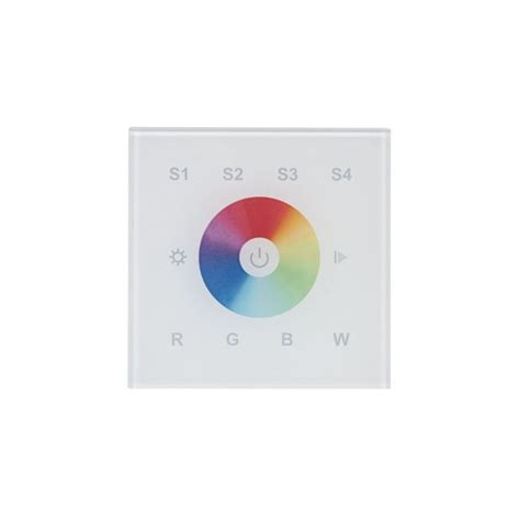 RGB DMX Wall Panel Single Zone RF DMX Wall Plate Controller In White Channel With Scene
