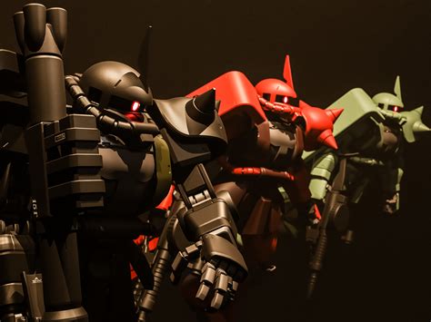 Mjeff Zaku Zaku Ii Zaku Ii S Zaku Ii S Char Custom Gundam Mobile Suit Gundam Absurdres