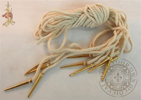 Aglets Points With Cord 130 150cm Long Black Or White Renaissance Clothing Crimping Cord