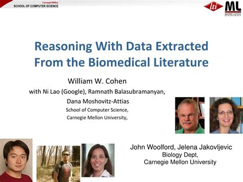 Ppt Reasoning With Data Extracted From The Biomedical Literature