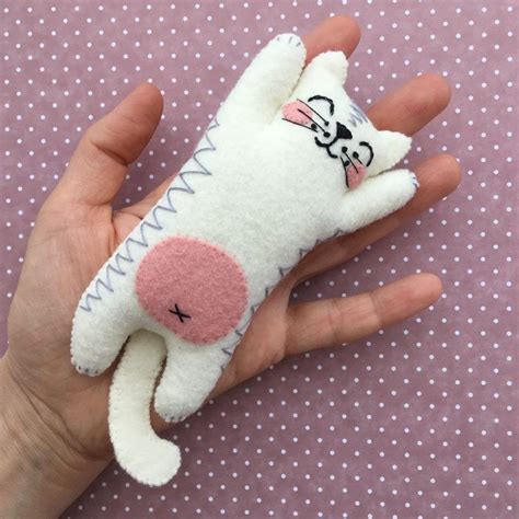 Relaxing Cat Sewing Pattern Pdf Inspire Uplift In 2024 Felt Cat Felt Toys Sewing Stuffed