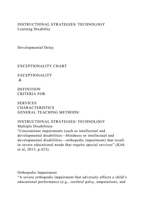 Running Head Exceptionality Chart1exceptionaldocx