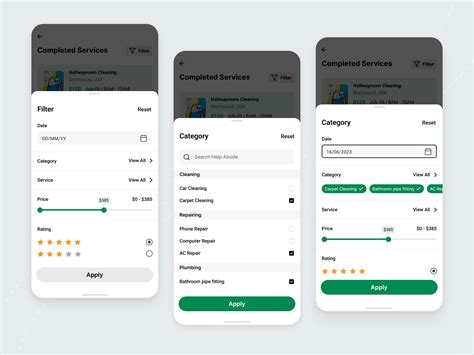 various filter options by omar faruk on dribbble