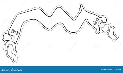 Two Headed Snake Devouring Two Humanoid Figure Stock Vector