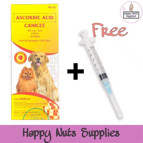 Canicee Ascorbic Acid W Free Syringe 60ml Vitamin Syrup For Dogs