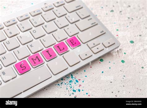 PC Keyboard With Word SMILE On Keys Stock Photo Alamy