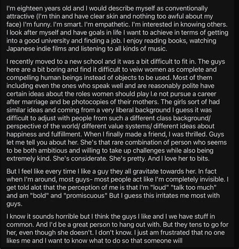 Young Woman Is Perplexed That Men Dont Find Modern Loud And Promiscuous Women Attractive And