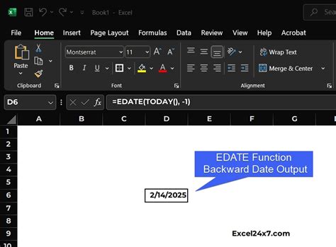 Excel Edate Function Addsubtract Months From A Date Excel24x7