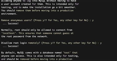 Sudo Mysqlsecureinstallation