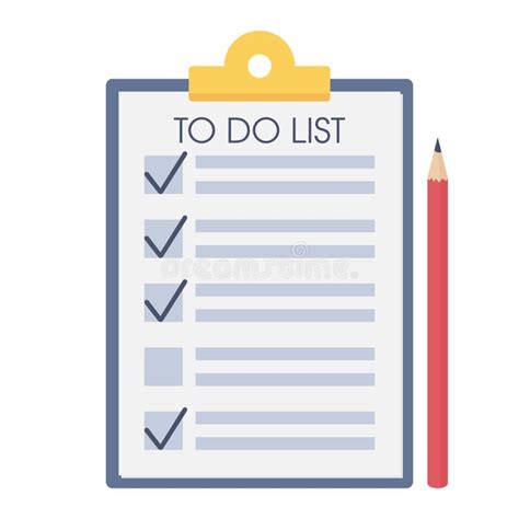 To Do List With Check Marks In Flat Style Stock Vector Illustration