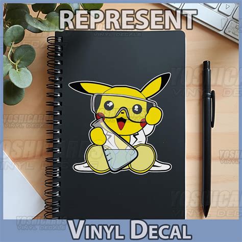 Lab Tech Pikachu Decal Medical Scientist Beaker Sticker Cute