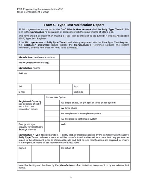 X1 Mini G3 06kw 36kw G98 C Type Test Verification Doc Template