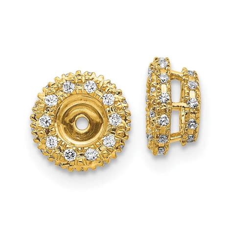 14k Yellow Gold 15ct Diamond Earring Jackets Gem