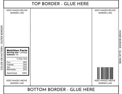 Editable Chip Bag Chip Bag Template Chip Bag Packaging Template 8 5 X 11 Sheet Instant