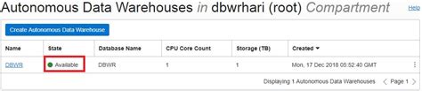 Starting And Stopping Autonomous Data Warehouse Database Oracledbwr