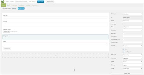 Caldera Forms Front End Post Creation Categories Wordpress Form