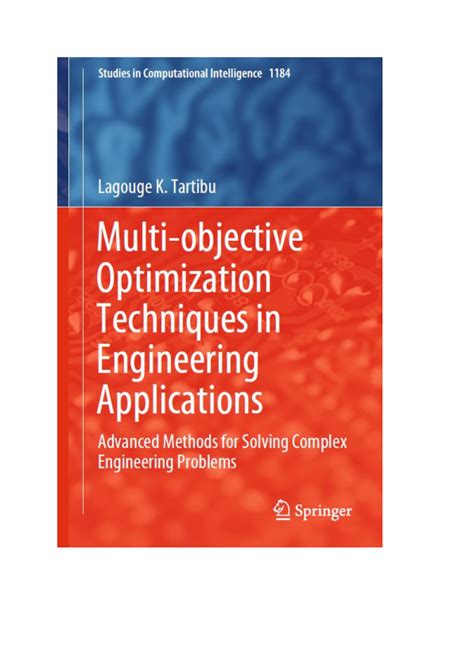 Pdf Multi Objective Optimization Techniques In Engineering