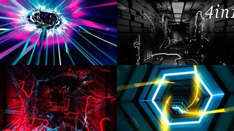 neon tunnels vj loop pack 4in1 motion graphics videohive