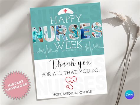 Nurses Week Flyer Happy Nurses Week Nurse Appreciation Editable