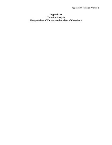 Pdf Appendix O Technical Analysis Using Analysis Of Variance And