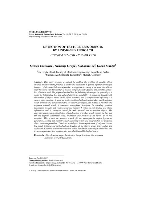 pdf detection of texture less objects by line based approach