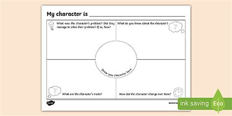 Editable Character Description Writing Template Twinkl